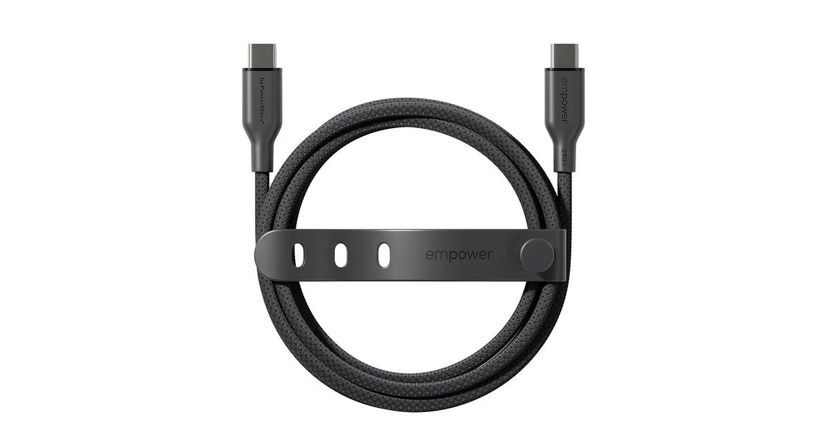 PanzerGlass kábel EMPOWER Racing USB-C to USB-C 1.2m 240W - Black ...