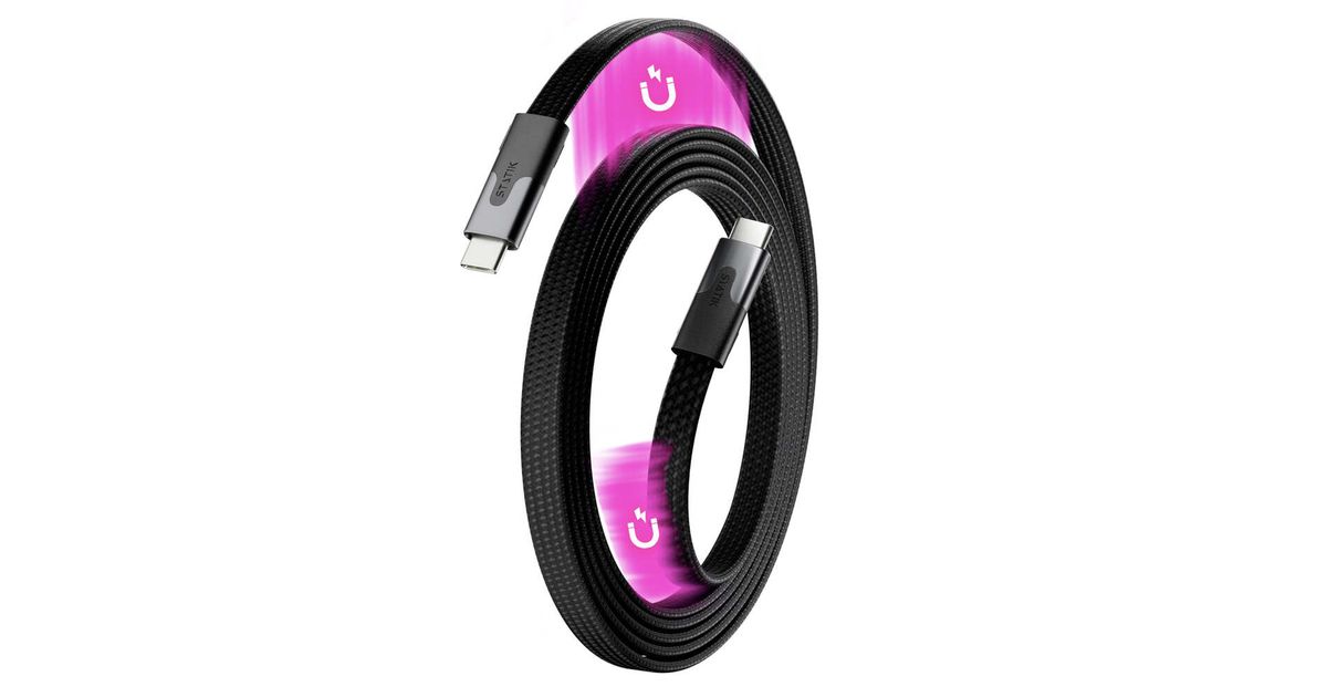 KeySmart Statik MagStack Slim PRO, magnetický slim kábel, USB-C - USB-C ...